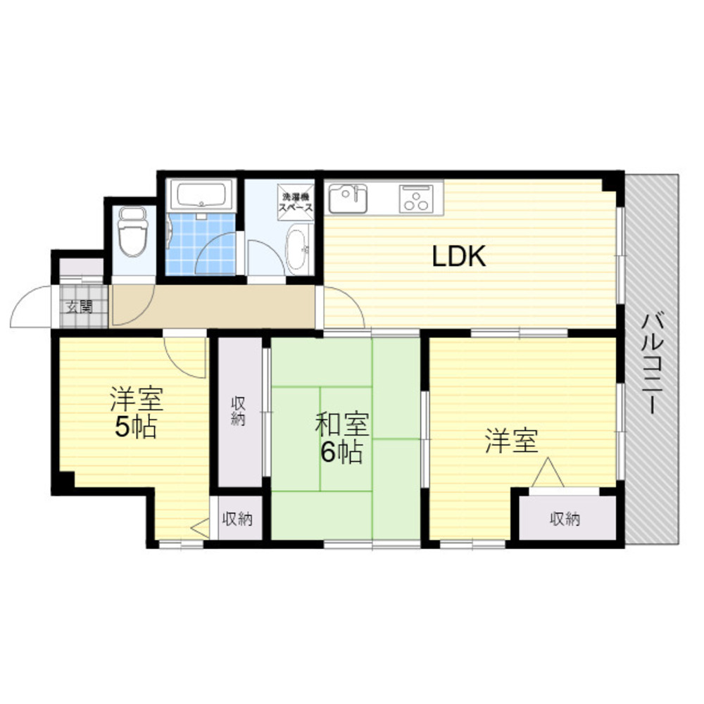 メゾン宮山 大阪府豊中市宮山町1丁目 (7.5万円／2LDK (和室6 洋室6 LDK13.5)／61.26㎡)｜賃貸物件(賃貸マンション・アパート・一戸建て)の住宅情報・お部屋探しなら ...