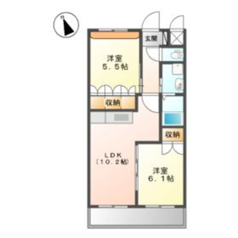 Maple Garden 福岡県北九州市小倉南区蒲生4丁目 (6万円／2LDK (洋室5.5 洋室6.1 LDK10.2)／51.3㎡)｜賃貸物件(賃貸マンション・アパート・一戸建て)の住宅 ...