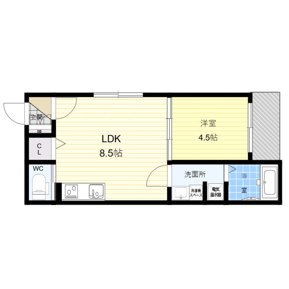 近鉄けいはんな線 荒本駅 地上3階建て 築2年 大阪府東大阪市中野1丁目 (6.3万円／1LDK (洋室4.5 LDK8.5)／30.58㎡)｜賃貸物件(賃貸マンション・アパート・一戸建て)の ...