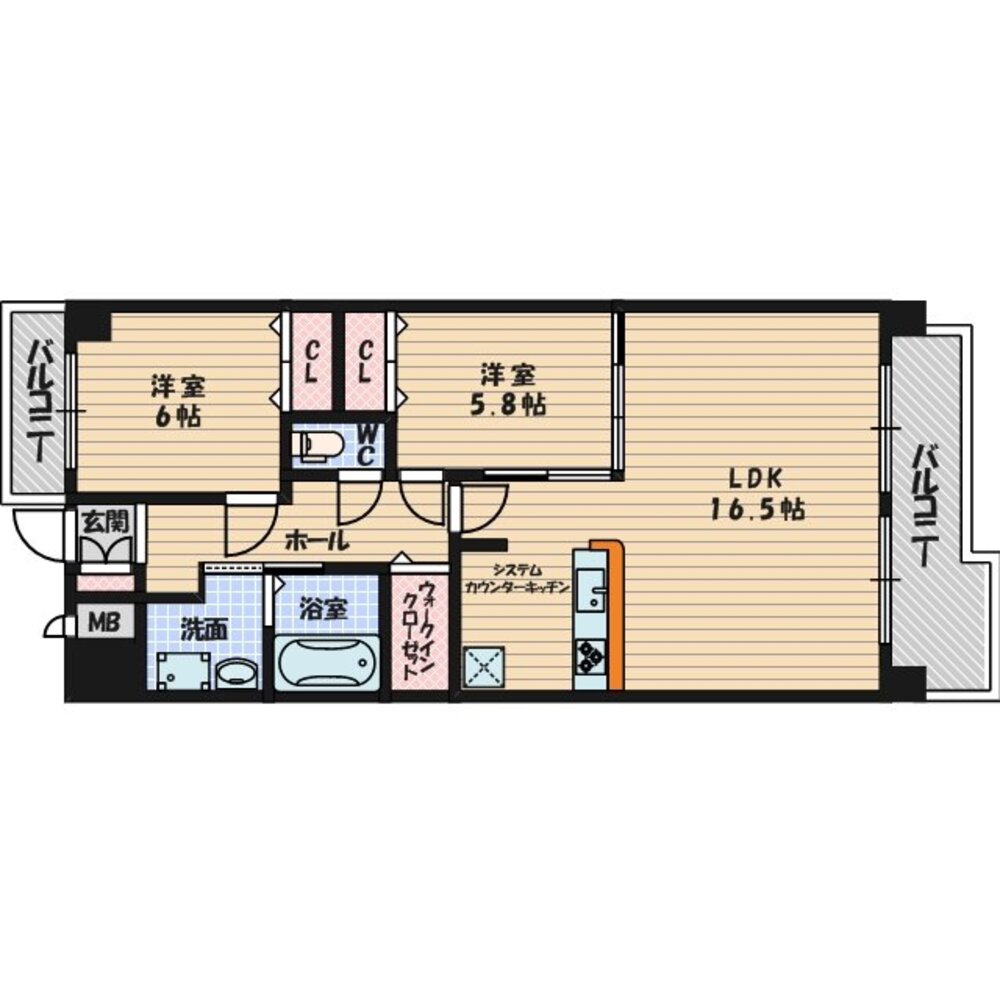 アンフィニ11緑地公園 大阪府吹田市江坂町4丁目 (14.1万円／2LDK (洋室5.8 洋室6 LDK16.5)／63.63㎡)｜賃貸物件(賃貸マンション・アパート・一戸建て)の住宅情報・お ...