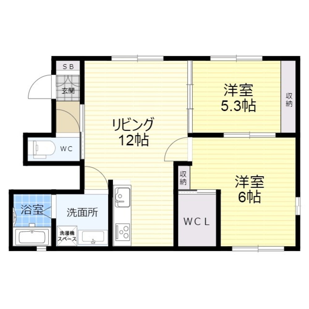 Casa Imakita FLORA 兵庫県尼崎市額田町 (8万円／2LDK (洋室5.3 洋室6 LDK12)／53.35㎡)｜賃貸物件(賃貸マンション・アパート・一戸建て)の住宅情報・お ...