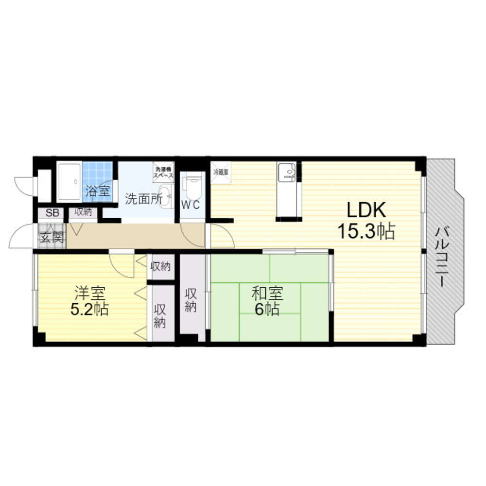 和歌山線 JR五位堂駅 地上3階建て 築25年 奈良県香芝市五位堂6丁目 (5万円／2LDK (和室6 洋室5.2 LDK15.3)／65.04㎡)｜賃貸物件(賃貸マンション・アパート・一戸 ...
