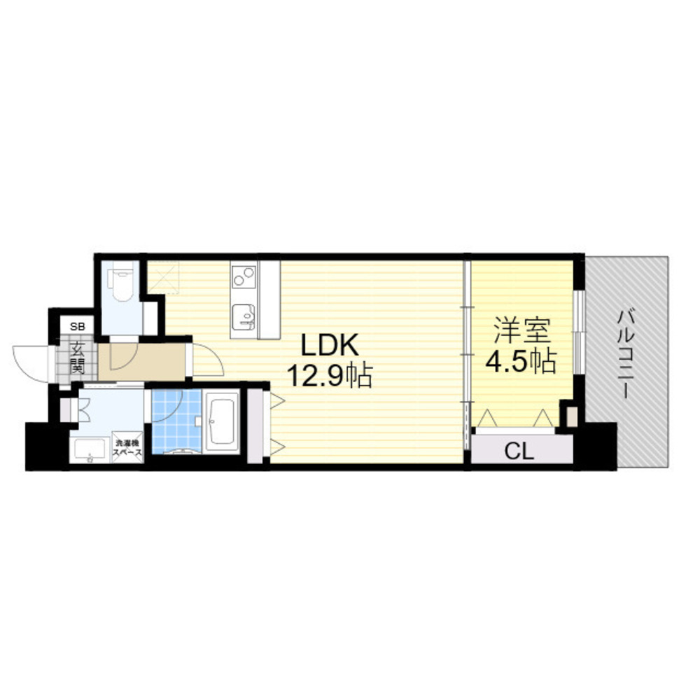 OsakaMetro御堂筋線 なかもず駅 地上9階建て 築2年 大阪府堺市北区百舌鳥梅町1丁 (12.8万円／1LDK (洋室4.5 LDK12.9)／42.37㎡)｜賃貸物件(賃貸マンション ...
