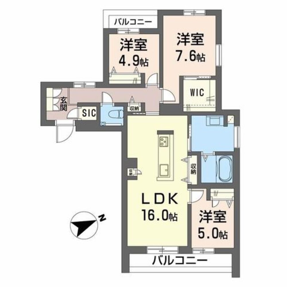 シャーメゾン六本松南 福岡県福岡市中央区谷1丁目 (22.3万円／3LDK (洋室4.9 洋室5 洋室7.6 LDK16)／84.81㎡)｜賃貸物件(賃貸マンション・アパート・一戸建て)の住宅 ...