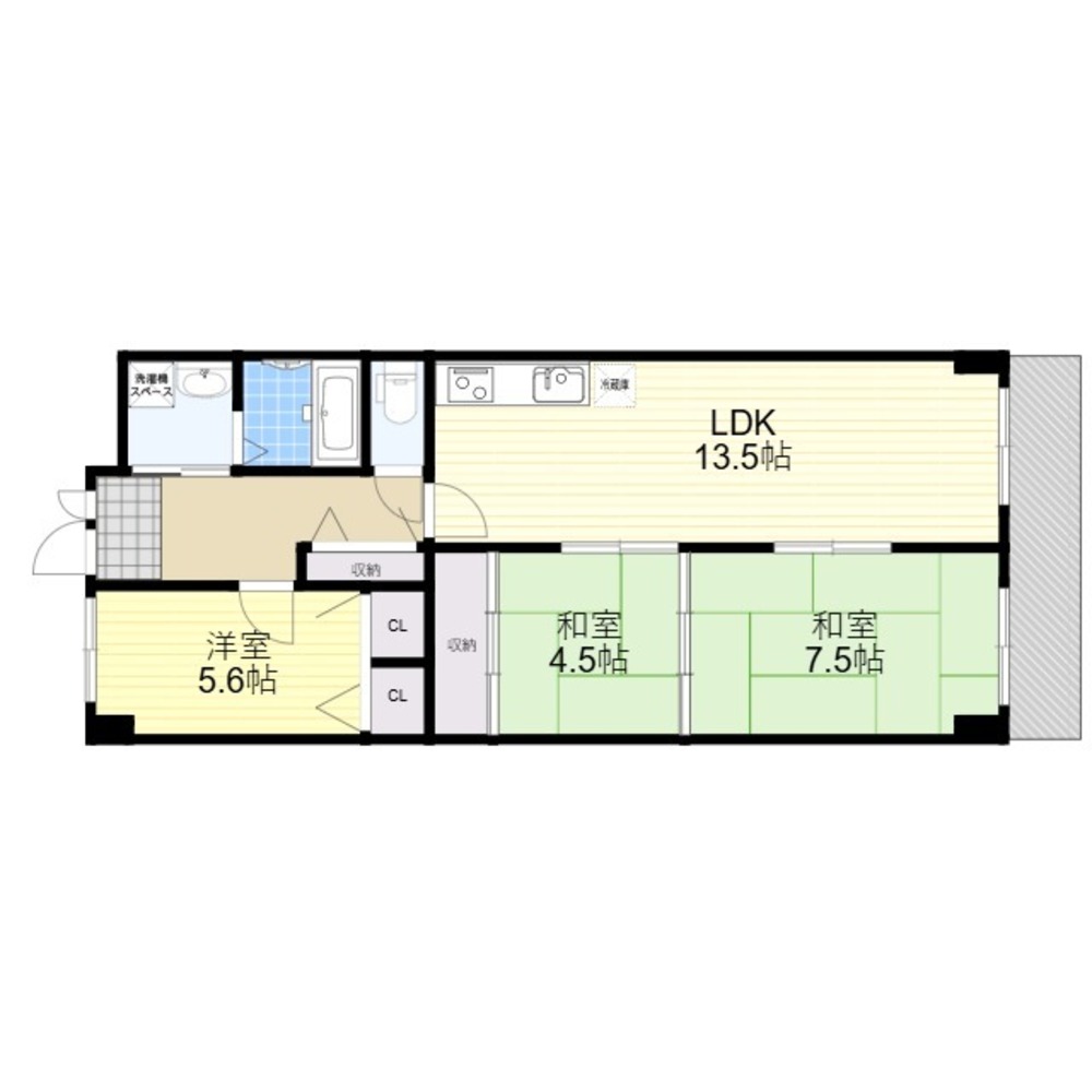 シャルム堺 大阪府堺市堺区大浜北町2丁 (7.9万円／3LDK／60.21㎡)｜賃貸物件(賃貸マンション・アパート・一戸建て)の住宅情報・お部屋探しならYahoo!不動産