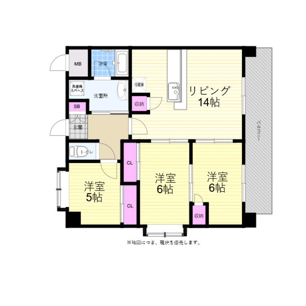広島電鉄皆実線 段原一丁目駅 地上12階建て 築12年 広島県広島市南区段原山崎2丁目 (11.4万円／3LDK (洋室5 洋室6 洋室6 LDK14)／67.75㎡)｜賃貸物件(賃貸 ...