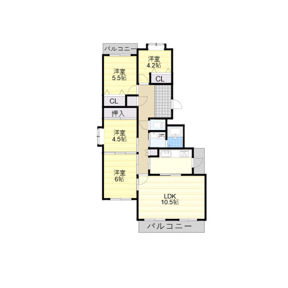 山陽電鉄本線 林崎松江海岸駅 地上5階建て 築38年 兵庫県明石市貴崎3丁目 (11万円／4LDK (洋室4.2 洋室4.5 洋室5.5 洋室6 LD10.6)／86.09㎡)｜賃貸物件(賃貸 ...