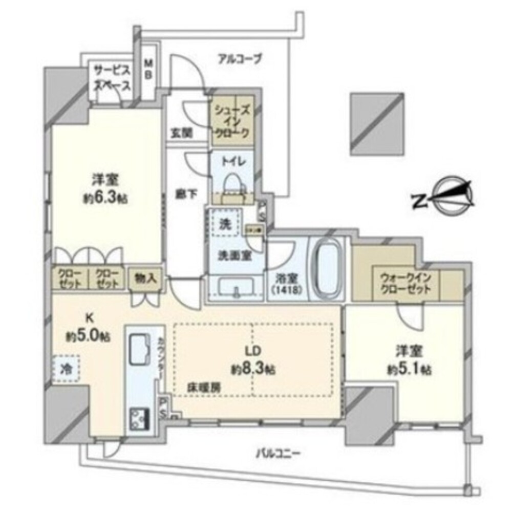 プラウド南堀江 大阪府大阪市西区南堀江1丁目 (20万円／2LDK (洋室5.1 洋室6.3 LDK13.3)／59.79㎡)｜賃貸物件(賃貸マンション・アパート・一戸建て)の住宅情報・お ...