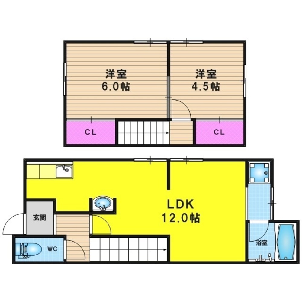 物集女町中海道貸家 京都府向日市物集女町中海道 (7万円／2LDK (和室4.5 和室6 LDK12)／54.27㎡)｜賃貸物件(賃貸マンション・アパート・一戸建て)の住宅情報・お部屋探しなら ...