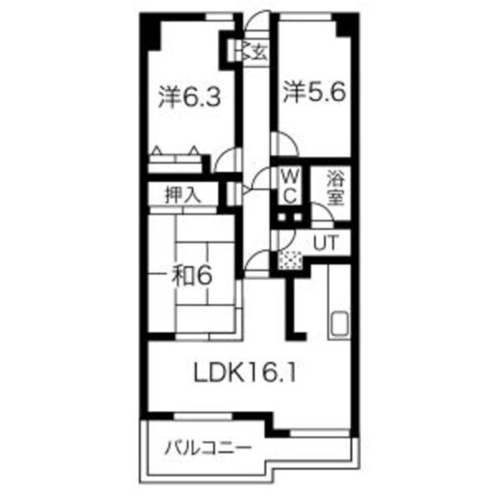 フロンティアホームズ芦屋 兵庫県西宮市弓場町 (12.6万円／3LDK (和室6 洋室5.6 洋室6.3 LDK16.1)／76.83㎡)｜賃貸物件(賃貸マンション・アパート・一戸建て)の住宅 ...