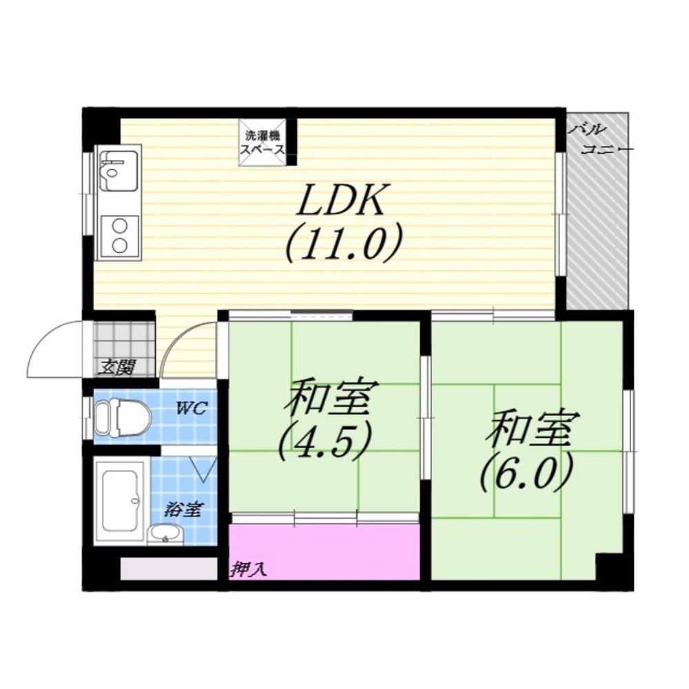 阪急甲陽線 甲陽園駅 地上3階建て 築46年 兵庫県西宮市神園町 (5.9万円／2LDK (和室6 和室6 LDK10)／46.5㎡)｜賃貸物件(賃貸マンション・アパート・一戸建て)の住宅情報 ...