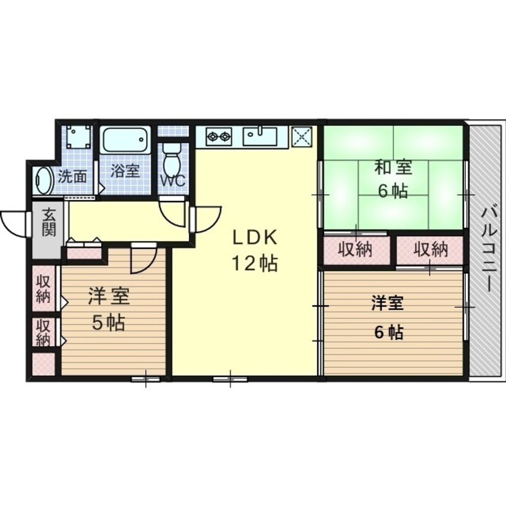 東海道本線（JR西日本） 桂川駅 地上7階建て 築32年 京都府京都市南区久世上久世町 (9.4万円／3LDK (和室6 和室6 洋室5 LDK12)／65.55㎡)｜賃貸物件(賃貸マンション ...