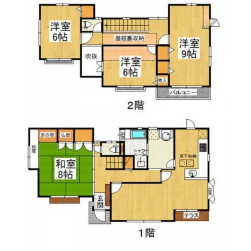 福岡市地下鉄空港線 姪浜駅 地上2階建て 築34年 福岡県福岡市西区愛宕浜1丁目 (19.5万円／4LDK (和室8 洋室6 洋室6 洋室9)／124.93㎡)｜賃貸物件(賃貸マンション ...