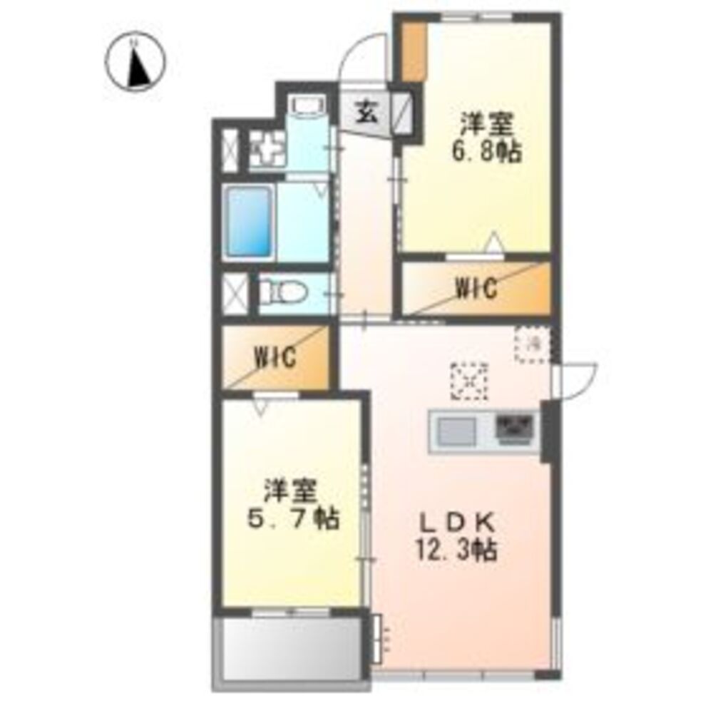 ビジュー．ド．YS 愛知県長久手市杁ケ池 (9.8万円／2LDK (洋室5.7 洋室6.8 LDK12.3)／58.7㎡)｜賃貸物件(賃貸マンション・アパート・一戸建て)の住宅情報・お部屋探し ...