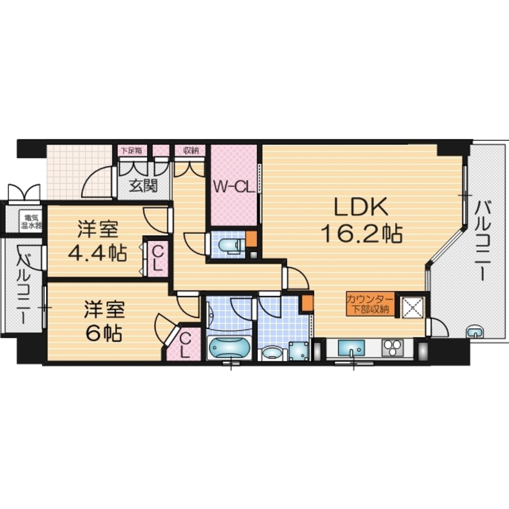 ロジュマン忍ヶ丘ステーションプレイス 大阪府四條畷市岡山2丁目 (12.5万円／3LDK (洋室4.4 洋室6 LDK16.2)／71.98㎡)｜賃貸物件(賃貸マンション・アパート・一戸建て ...