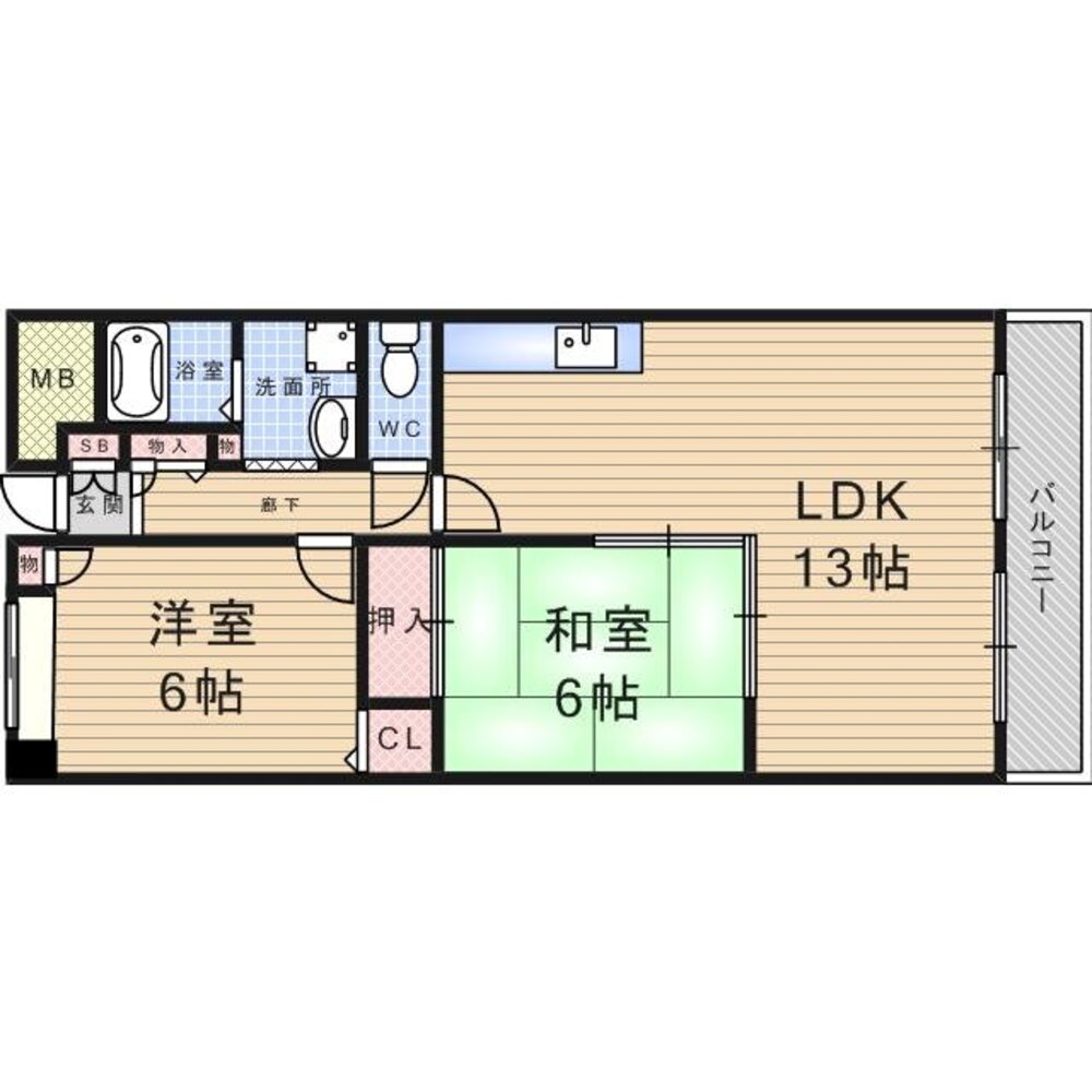 ロイヤル塚口 兵庫県尼崎市塚口町1丁目 (11.8万円／2LDK (和室6 洋室6 LDK13)／56.02㎡)｜賃貸物件(賃貸マンション・アパート・一戸建て)の住宅情報・お部屋探しなら ...