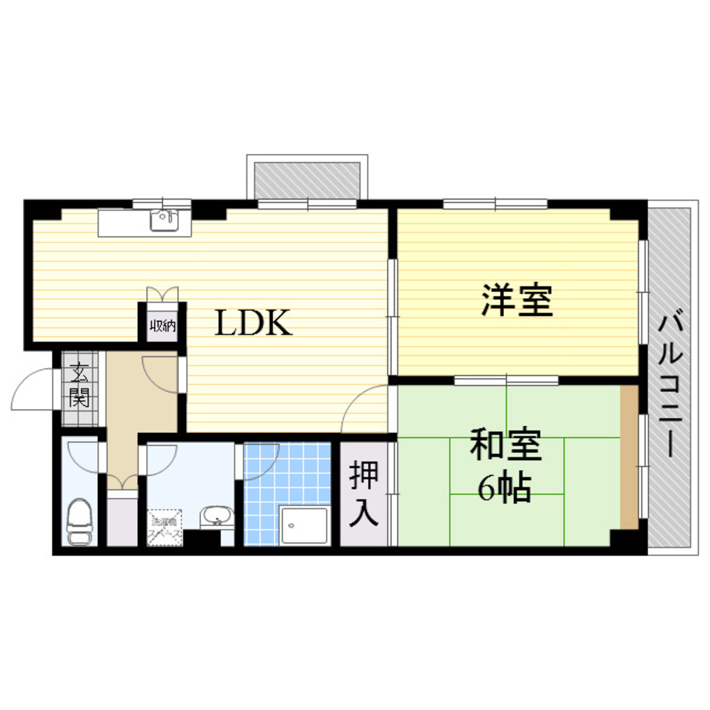 東海道本線（JR西日本） 千里丘駅 地上4階建て 築39年 大阪府吹田市長野東 (6.8万円／2LDK (和室6 洋室6 LDK10)／60㎡)｜賃貸物件(賃貸マンション・アパート・一戸建て ...