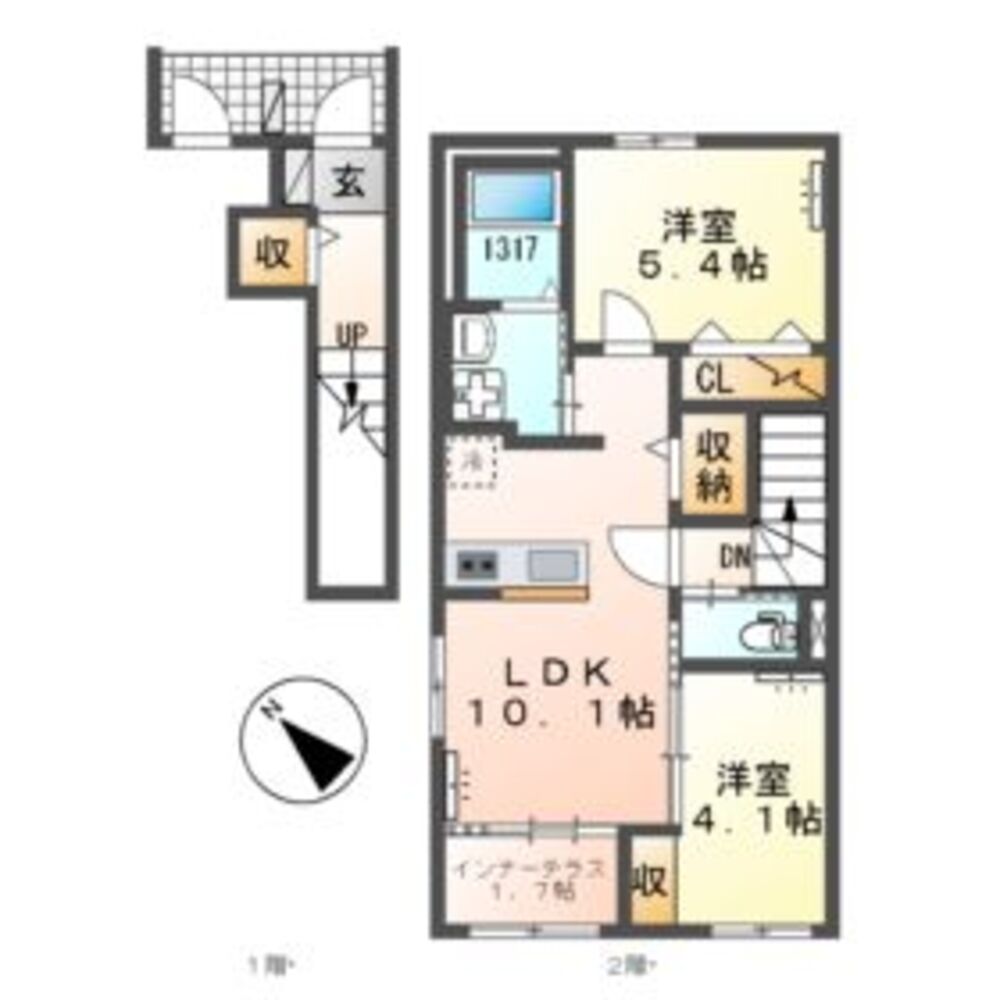 粕屋町仲原3丁目新築アパート 福岡県糟屋郡粕屋町仲原3丁目 (8.9万円／2LDK (洋室4.1 洋室5.4 LDK10.1)／54.83㎡)｜賃貸物件(賃貸マンション・アパート・一戸建て)の ...