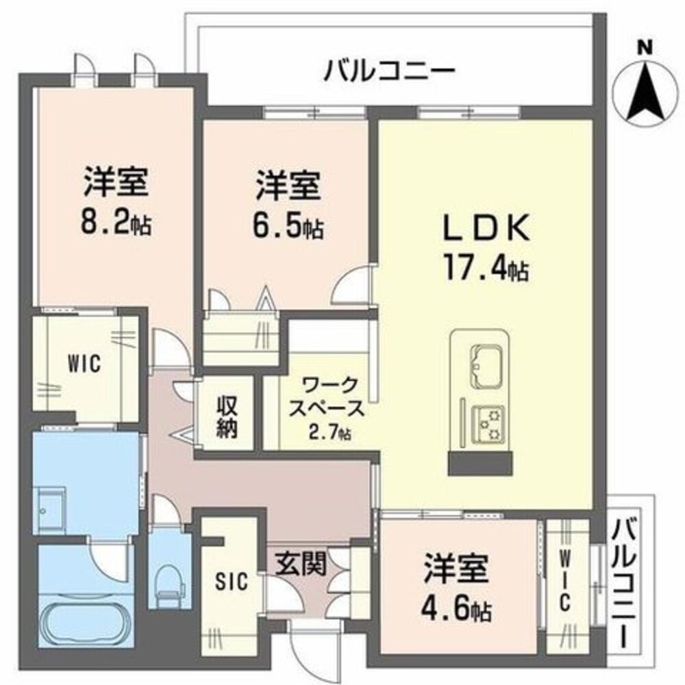 ShaMaison J garden 福岡県福岡市城南区鳥飼5丁目 (23.5万円／2LDK (洋室4.6 洋室6.5 洋室8.2 LDK17.4)／95.58㎡)｜賃貸物件(賃貸マンション ...