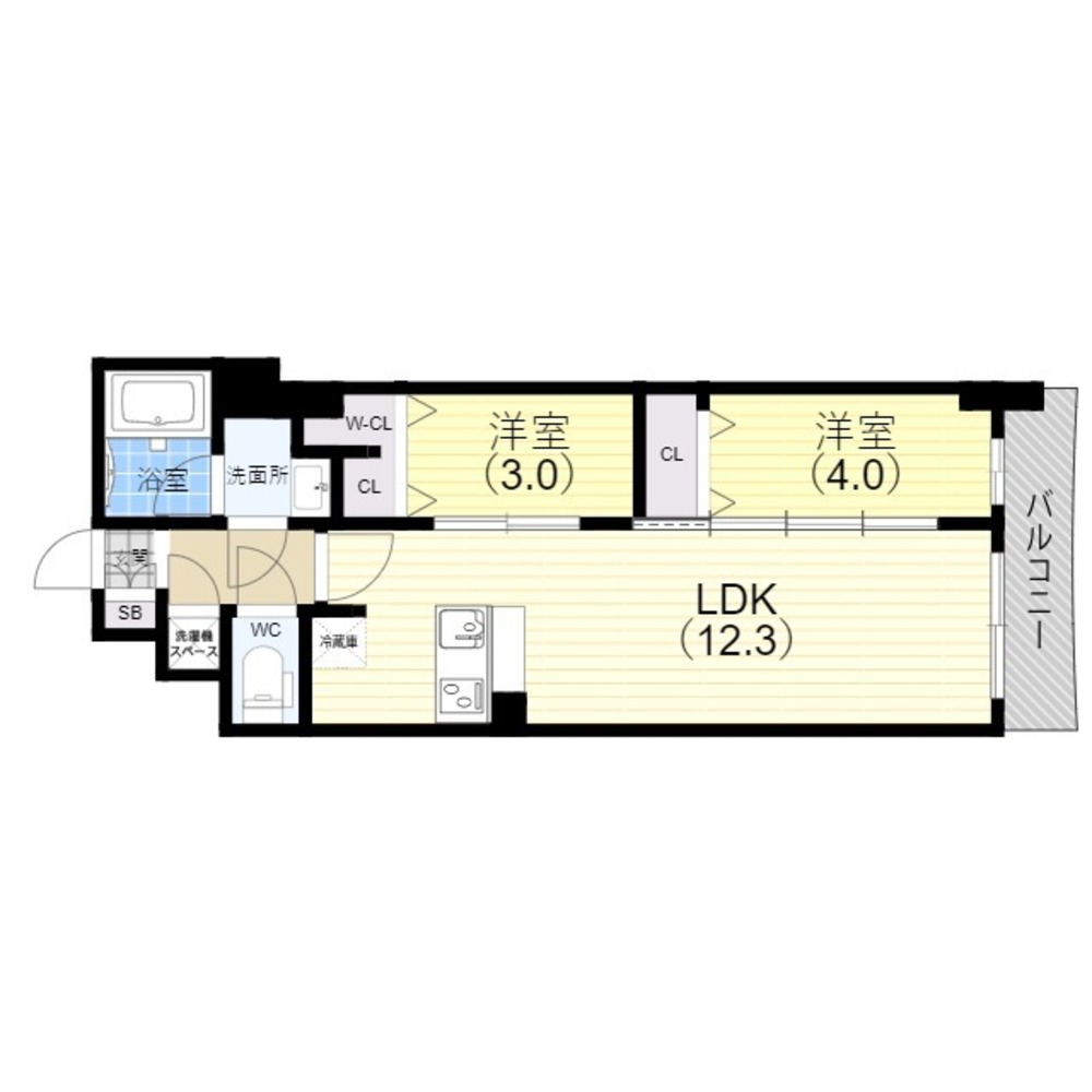 セレニテ神戸ミラク 兵庫県神戸市中央区中町通4丁目 (14万円／2LDK (洋室3 洋室4 LDK12.3)／46.26㎡)｜賃貸物件(賃貸マンション・アパート・一戸建て)の住宅情報・お ...