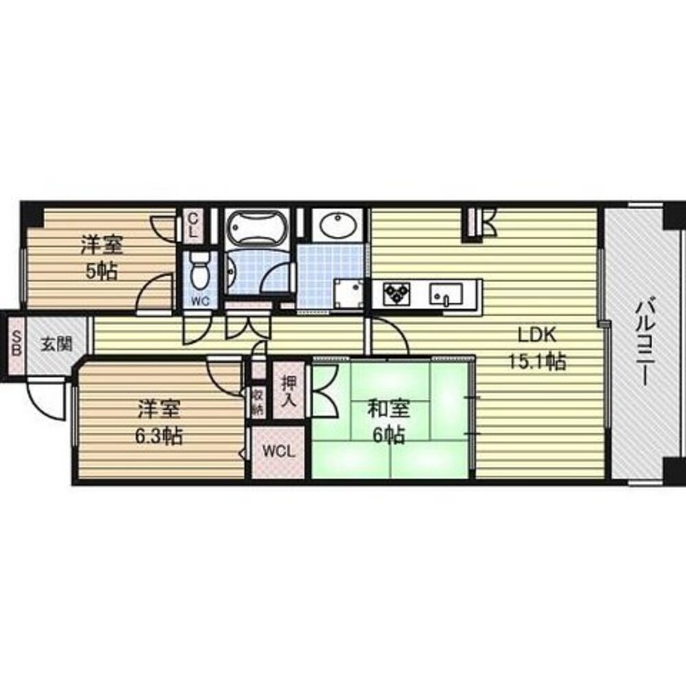 名古屋市営地下鉄名城線 久屋大通駅 地上15階建て 築20年 愛知県名古屋市東区泉1丁目 (15.9万円／3LDK (和室6 洋室5 洋室6.3 LDK15.1)／75.4㎡)｜賃貸物件(賃貸 ...