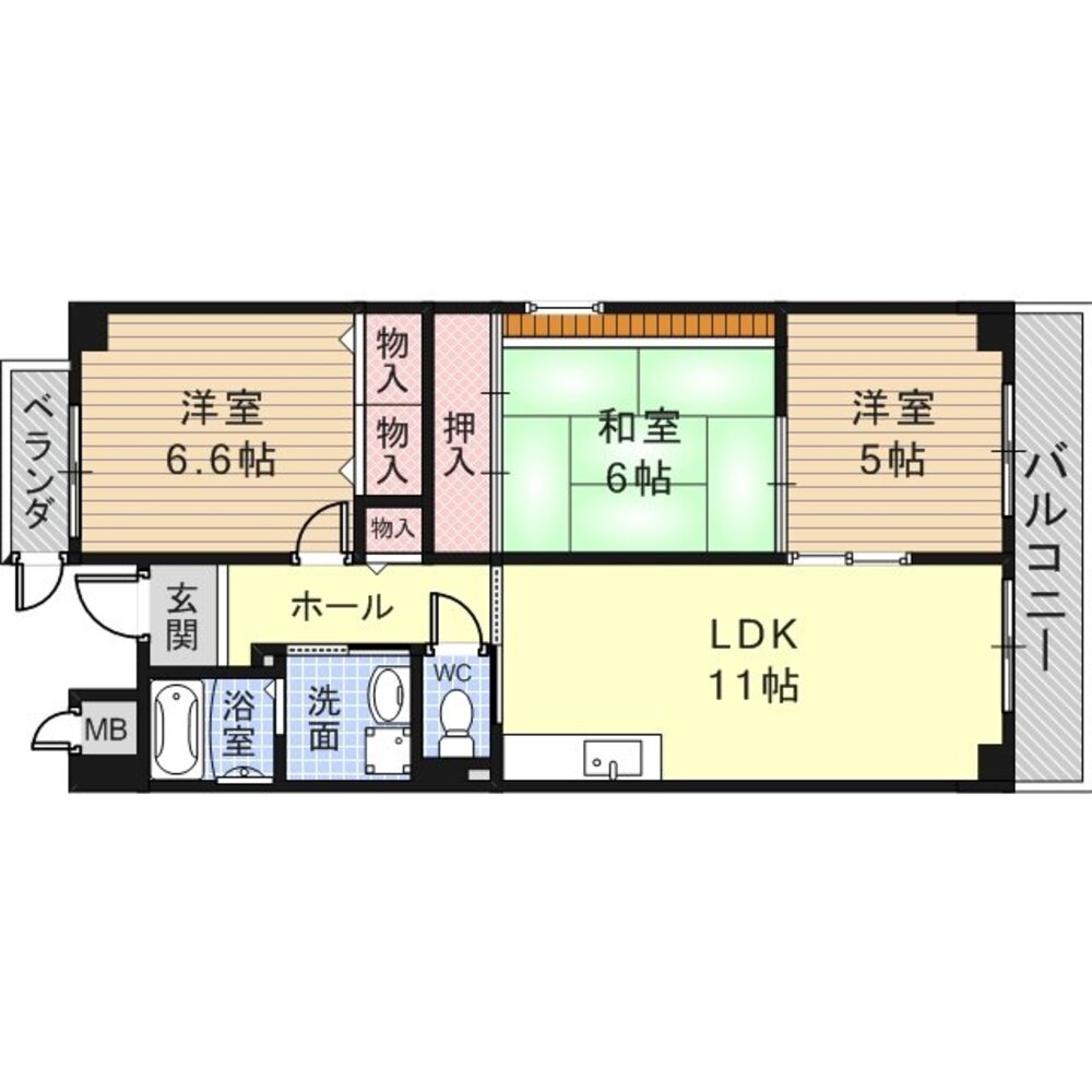 コレット坂部 兵庫県尼崎市下坂部2丁目 (7.8万円／3LDK (和室6 洋室5 洋室6.6 LDK11)／65.54㎡)｜賃貸物件(賃貸マンション・アパート・一戸建て)の住宅情報・お部屋探し ...
