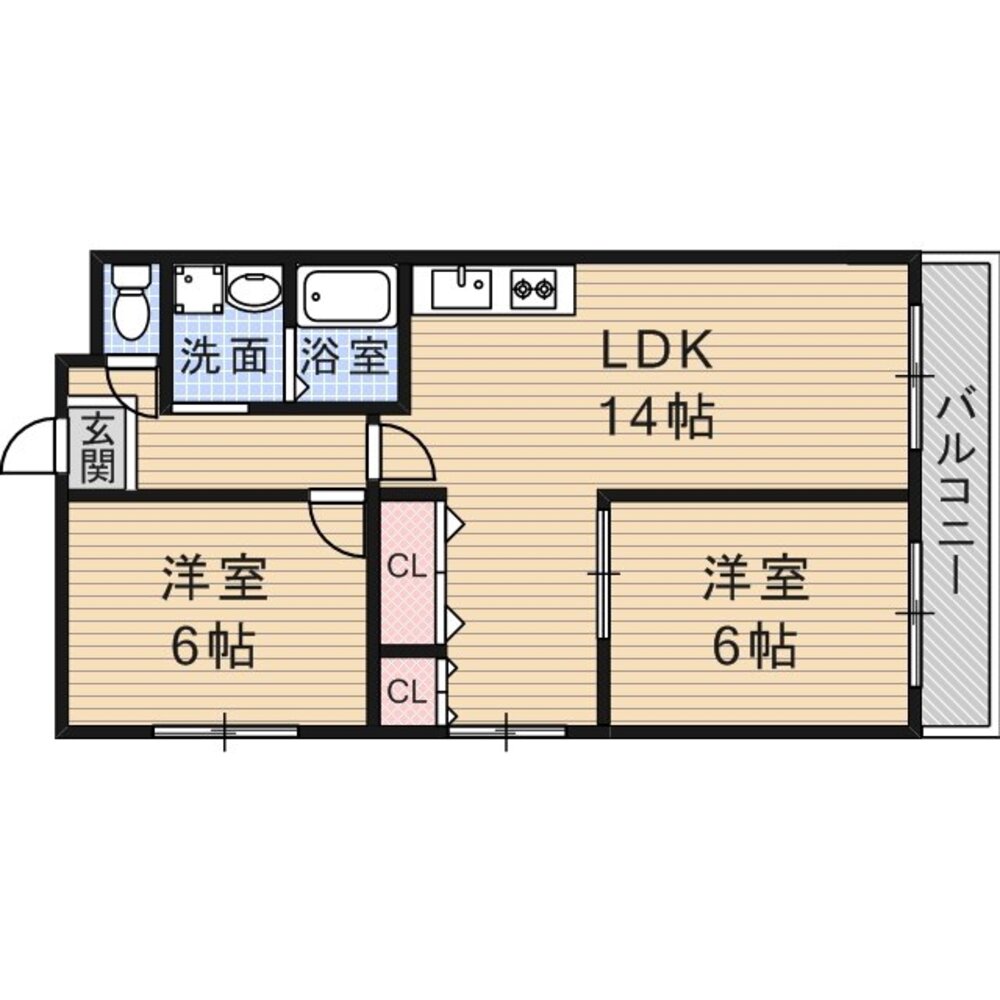 レオハイム津田2 大阪府枚方市野村元町 (6.6万円／2LDK (洋室6 洋室6 LDK14)／58.32㎡)｜賃貸物件(賃貸マンション・アパート・一戸建て)の住宅情報・お部屋探しなら ...