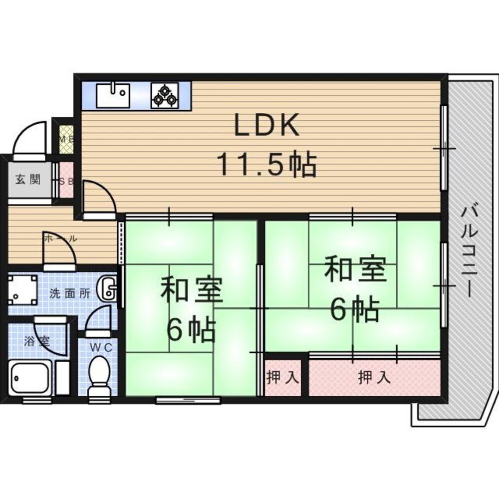 正光ビル 兵庫県尼崎市武庫之荘1丁目 (6.5万円／2LDK (和室6 和室6 LDK11.5)／55㎡)｜賃貸物件(賃貸マンション・アパート・一戸建て)の住宅情報・お部屋探しならYahoo!不動産