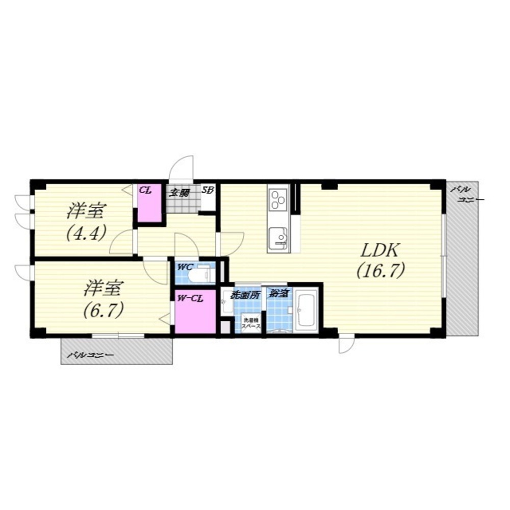 JADE ASHIYA 兵庫県芦屋市翠ケ丘町 (16.2万円／2LDK (洋室4.4 洋室6.7 LDK16.7)／62.49㎡)｜賃貸物件(賃貸マンション・アパート・一戸建て)の住宅情報・お ...