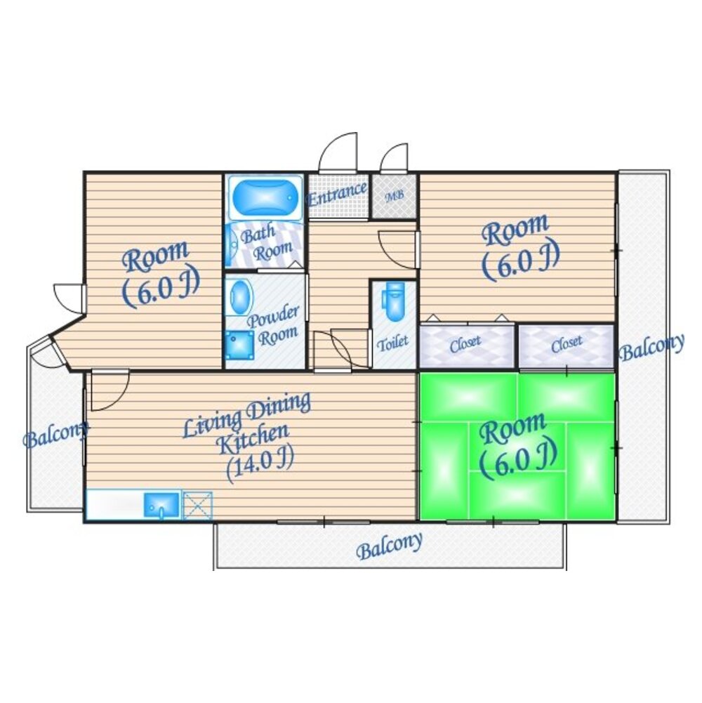 ベルメゾン千里 大阪府豊中市上新田3丁目 (10万円／3LDK (和室6 洋室6 洋室6 LDK9)／70.11㎡)｜賃貸物件(賃貸マンション・アパート・一戸建て)の住宅情報・お部屋探しなら ...
