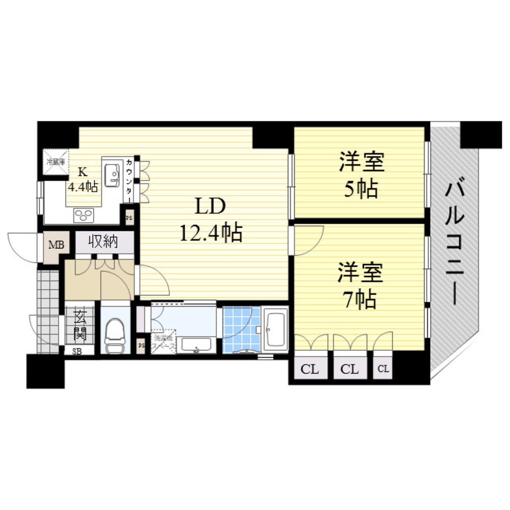 OsakaMetro中央線 阿波座駅 地上11階建て 築19年 大阪府大阪市西区江戸堀3丁目 (13万円／2LDK (洋室5 洋室7 LDK16.8)／63.96㎡)｜賃貸物件(賃貸マンション ...