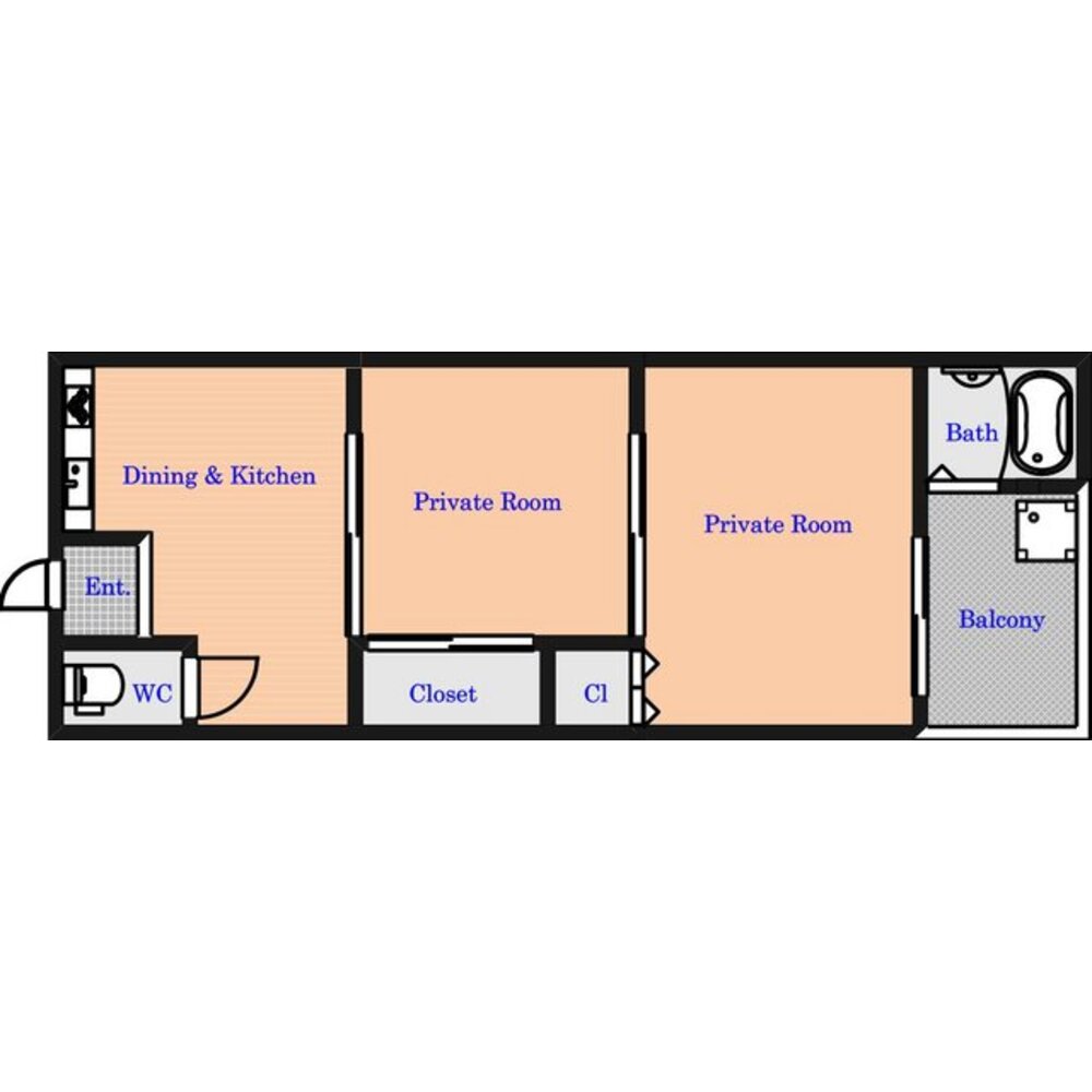 近鉄橿原線 九条駅 地上2階建て 築50年 奈良県奈良市七条1丁目 (1.7万円／2DK (和室4.5 和室6 DK5.7)／34.02㎡)｜賃貸物件(賃貸マンション・アパート・一戸建て)の ...