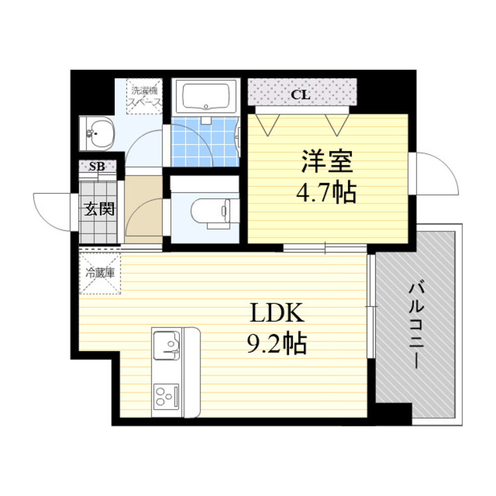 東海道本線（JR西日本） 吹田駅 地上9階建て 築5年 大阪府吹田市朝日町 (8.8万円／1LDK (洋室4.7 LDK9.2)／35.98㎡)｜賃貸物件(賃貸マンション・アパート・一戸建て ...