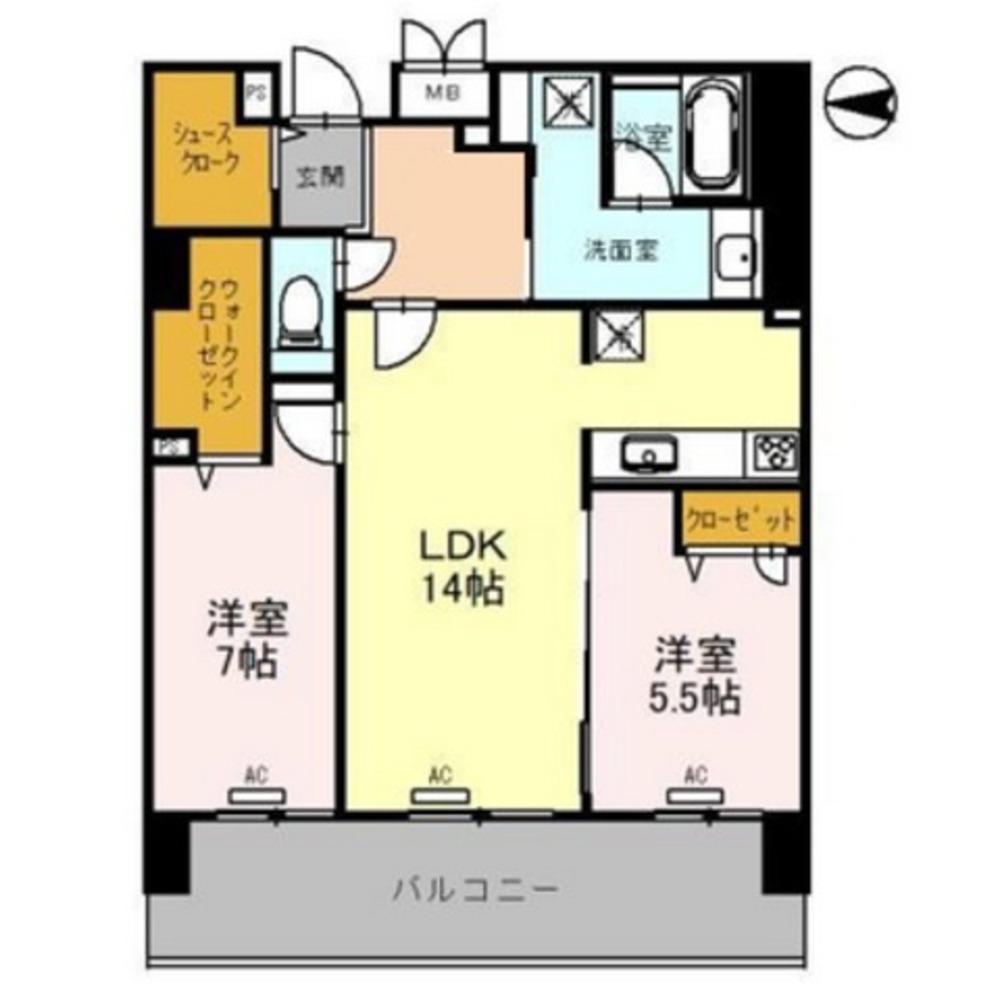 フレンシア西宮北口 兵庫県西宮市深津町 (23.3万円／2LDK (洋室5.5 洋室7 LDK14)／67.08㎡)｜賃貸物件(賃貸マンション・アパート・一戸建て)の住宅情報・お部屋探しなら ...