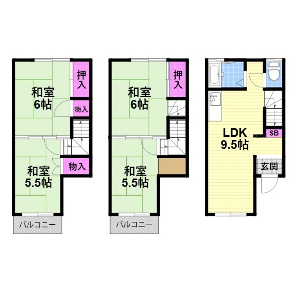三箇6丁目貸家 大阪府大東市三箇6丁目 (5万円／4LDK (和室5.5 和室6 和室6 和室6 LDK9.5)／75㎡)｜賃貸物件(賃貸マンション・アパート・一戸建て)の住宅情報・お部屋探し ...
