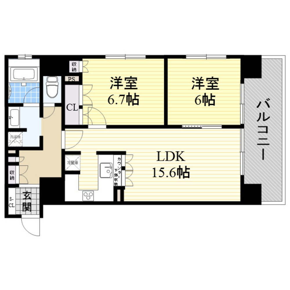 リーガル四ツ橋立売堀2 大阪府大阪市西区立売堀1丁目 (18万円／2LDK (洋室6 洋室6.7 LDK15.6)／67.26㎡)｜賃貸物件(賃貸マンション・アパート・一戸建て)の住宅情報・お ...