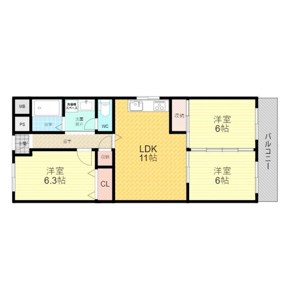 ルネ武庫之荘 兵庫県尼崎市南武庫之荘2丁目 (7万円／3LDK (洋室6 洋室6 洋室6 LDK11)／63.91㎡)｜賃貸物件(賃貸マンション・アパート・一戸建て)の住宅情報・お部屋探しなら ...