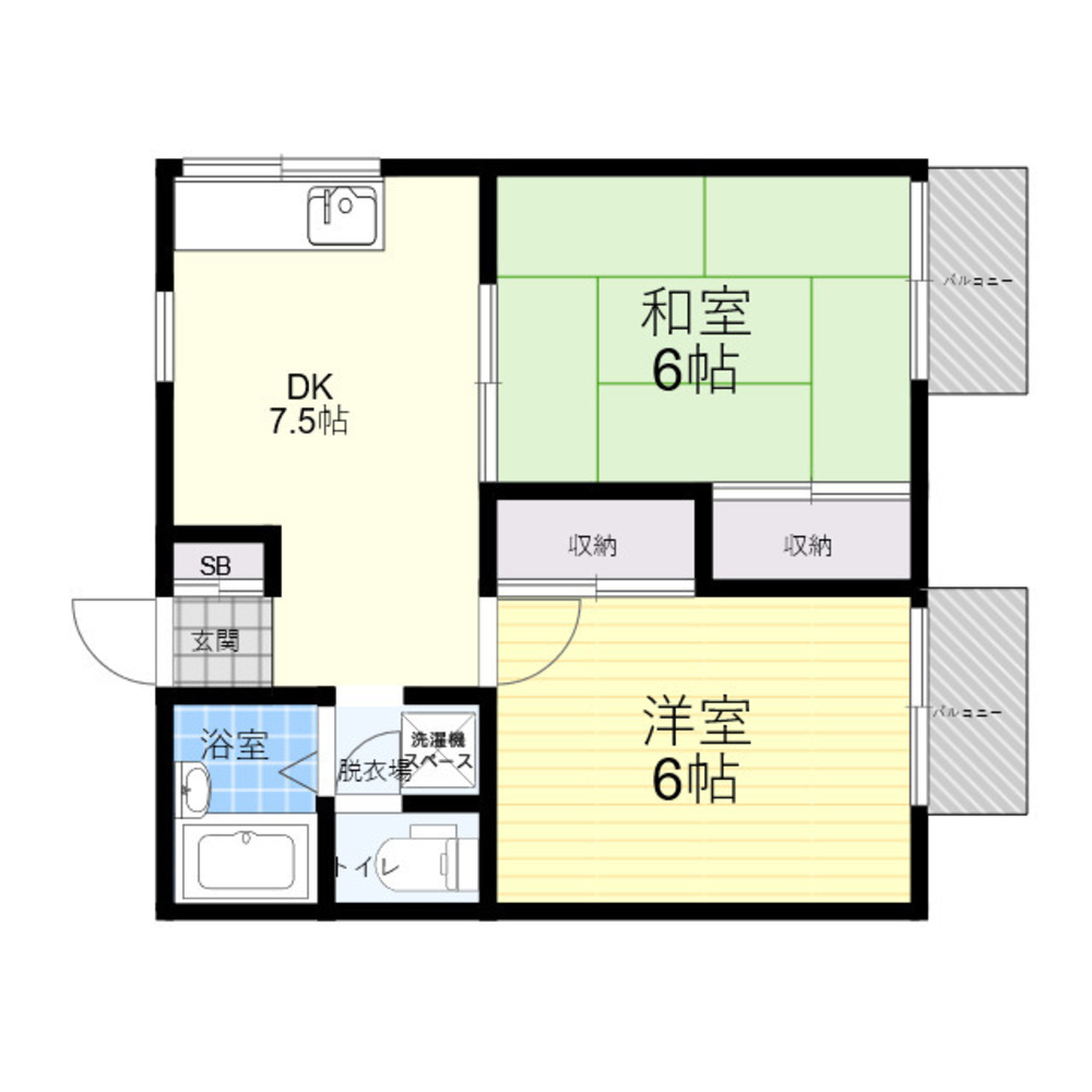 三鷹永谷ハイツ 東京都武蔵野市中町2丁目 (10.2万円／2DK (和室6 洋室6 DK7.5)／40.57㎡)｜賃貸物件(賃貸マンション・アパート・一戸建て)の住宅情報・お部屋探しなら ...