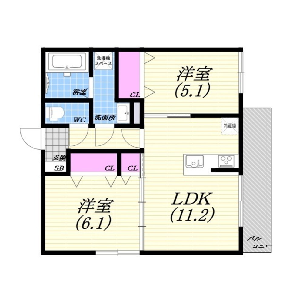 ヴェラ ブランカ 兵庫県西宮市常磐町 (16.9万円／2LDK (洋室5.1 洋室6.1 LDK11.2)／53.8㎡)｜賃貸物件(賃貸マンション・アパート・一戸建て)の住宅情報・お部屋探し ...