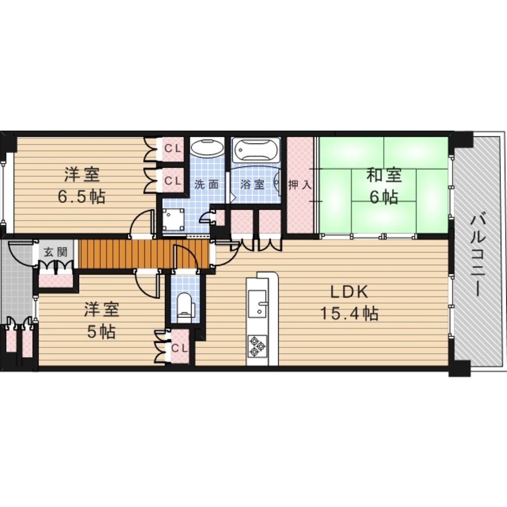 ジオ・パークスクエア池田 大阪府池田市槻木町 (15.5万円／3LDK (和室6.1 洋室5 洋室6.5 LDK15.4)／72.29㎡)｜賃貸物件(賃貸マンション・アパート・一戸建て)の住宅 ...