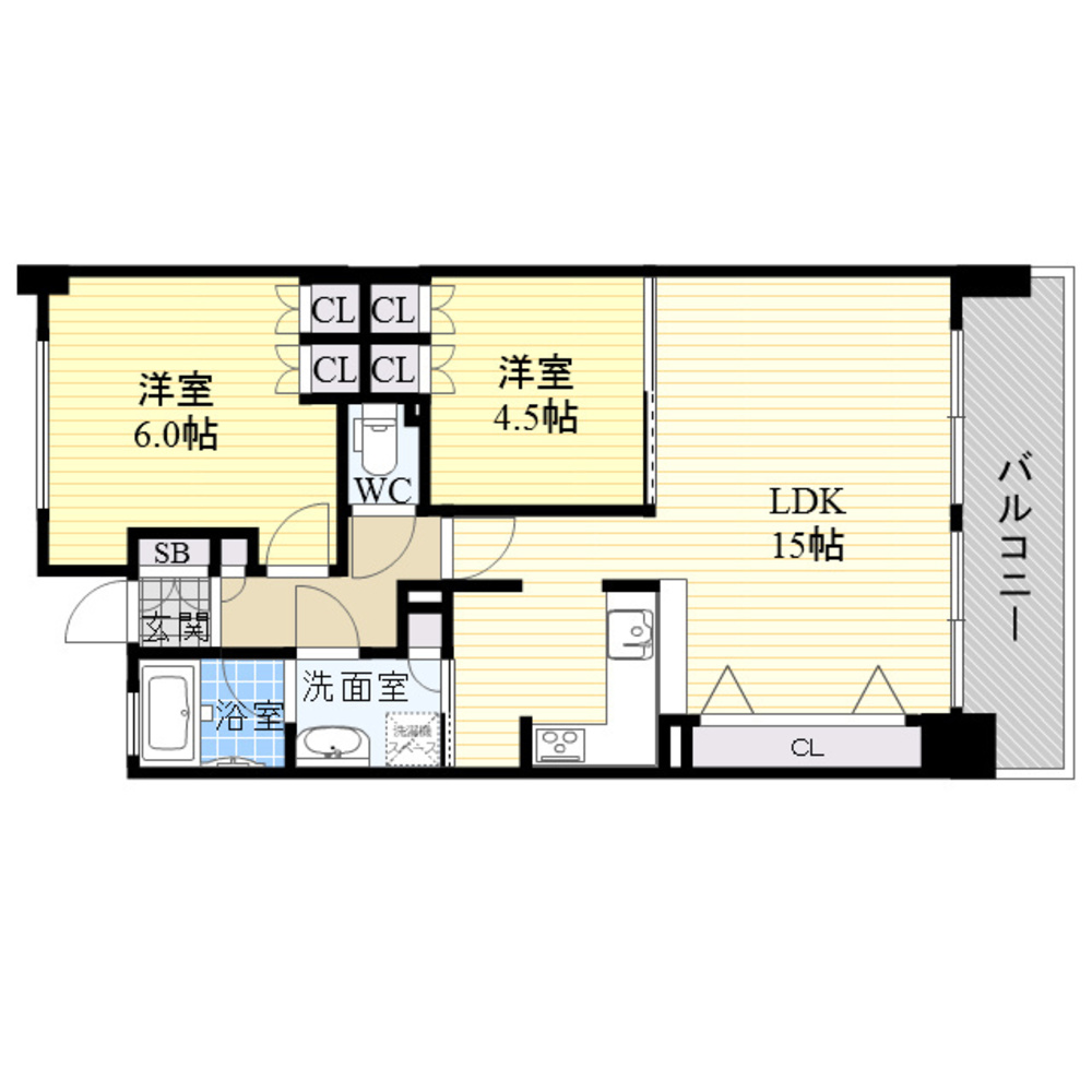 ザ・大阪レジデンス梅田 大阪府大阪市北区神山町 (17.8万円／2LDK (洋室4.5 洋室6 LDK15)／56.33㎡)｜賃貸物件(賃貸マンション・アパート・一戸建て)の住宅情報・お ...