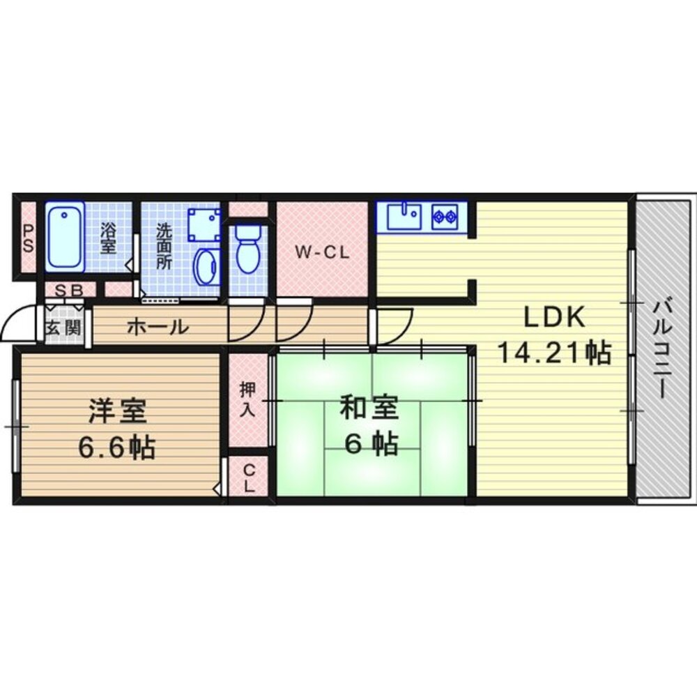 阪急伊丹線 稲野駅 地上4階建て 築20年 兵庫県伊丹市安堂寺町6丁目 (9万円／2LDK (和室6 洋室6.6 LDK14.2)／63.44㎡)｜賃貸物件(賃貸マンション・アパート・一戸建て ...