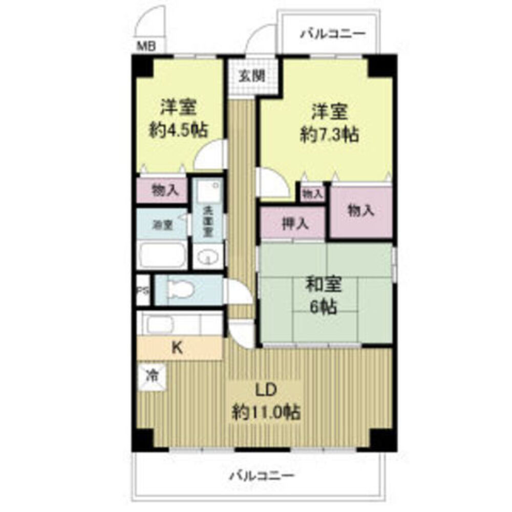 友伸ハウス 兵庫県西宮市神垣町 (10.2万円／3LDK (和室6 洋室4.5 洋室7.3 LDK11)／70.38㎡)｜賃貸物件(賃貸マンション・アパート・一戸建て)の住宅情報・お部屋探し ...