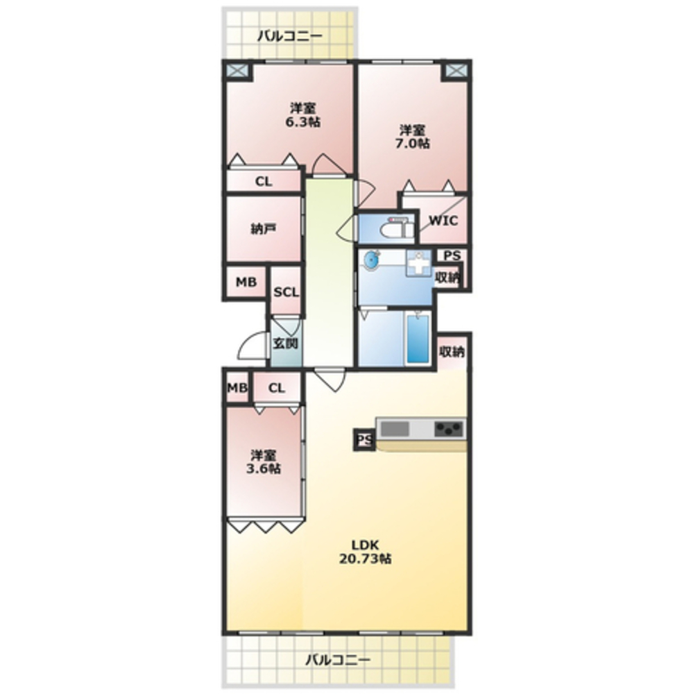 (仮称)CREST西新 福岡県福岡市早良区西新4丁目 (39.5万円／3LDK (和室7 洋室3.6 洋室6.3 LDK20.7)／94.7㎡)｜賃貸物件(賃貸マンション・アパート・一戸建て ...