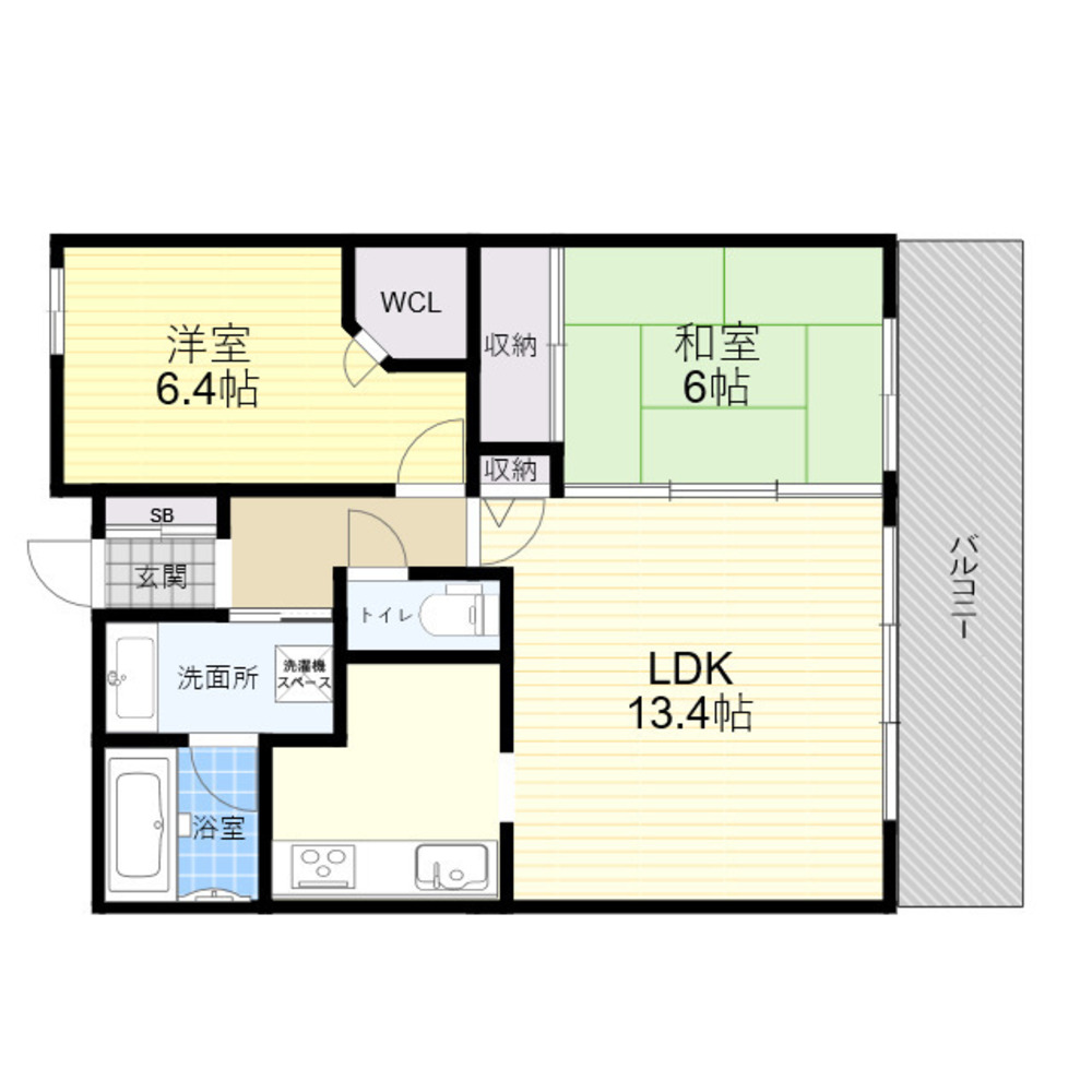 リバーガーデン千里中央 大阪府豊中市上新田1丁目 (14.5万円／2LDK (和室6 洋室6.4 LDK13.4)／58.78㎡)｜賃貸物件(賃貸マンション・アパート・一戸建て)の住宅情報・お ...