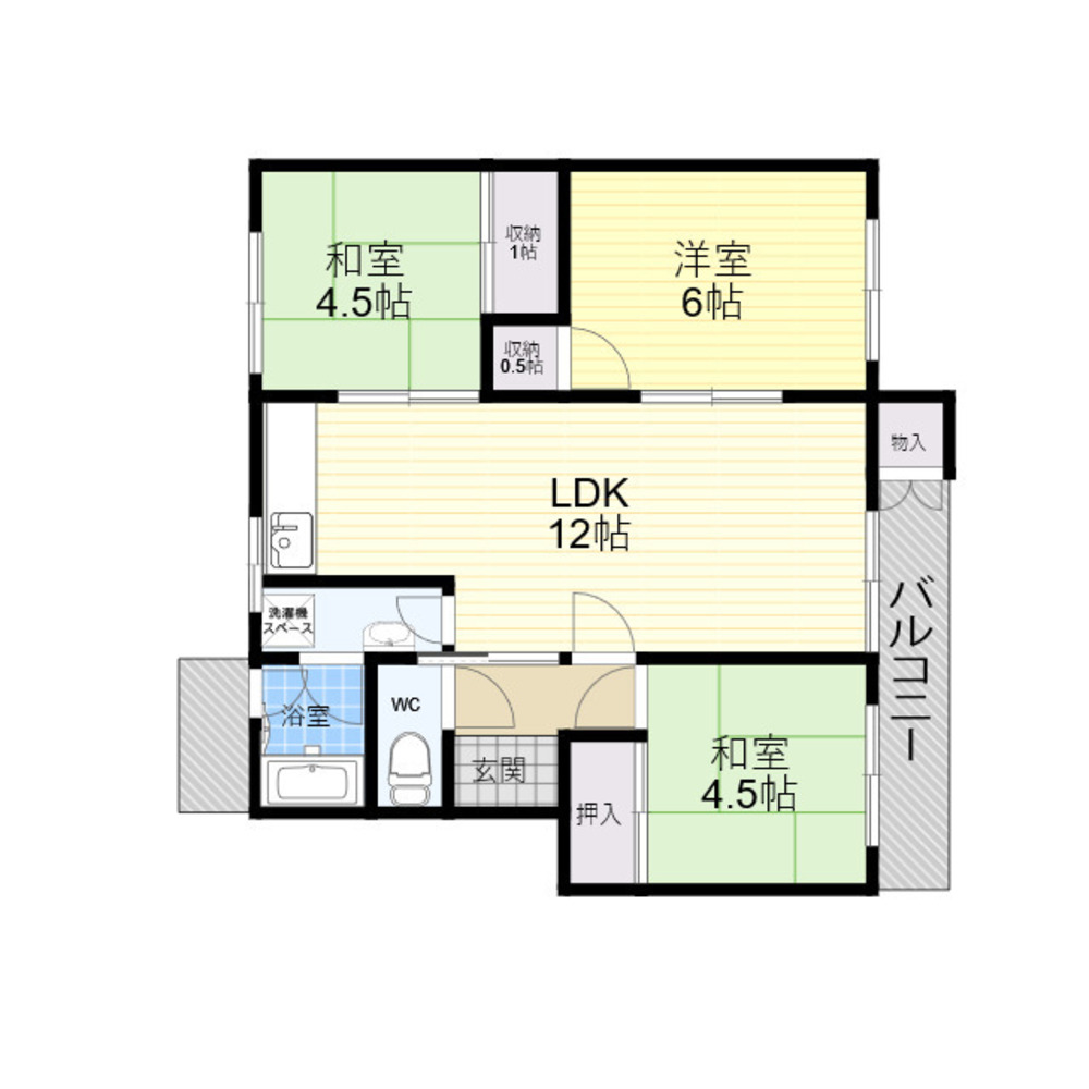 東仁川団地 兵庫県宝塚市鹿塩1丁目 (5.8万円／3LDK (和室4.5 和室4.5 洋室6 LDK12)／53.9㎡)｜賃貸物件(賃貸マンション・アパート・一戸建て)の住宅情報・お部屋探し ...