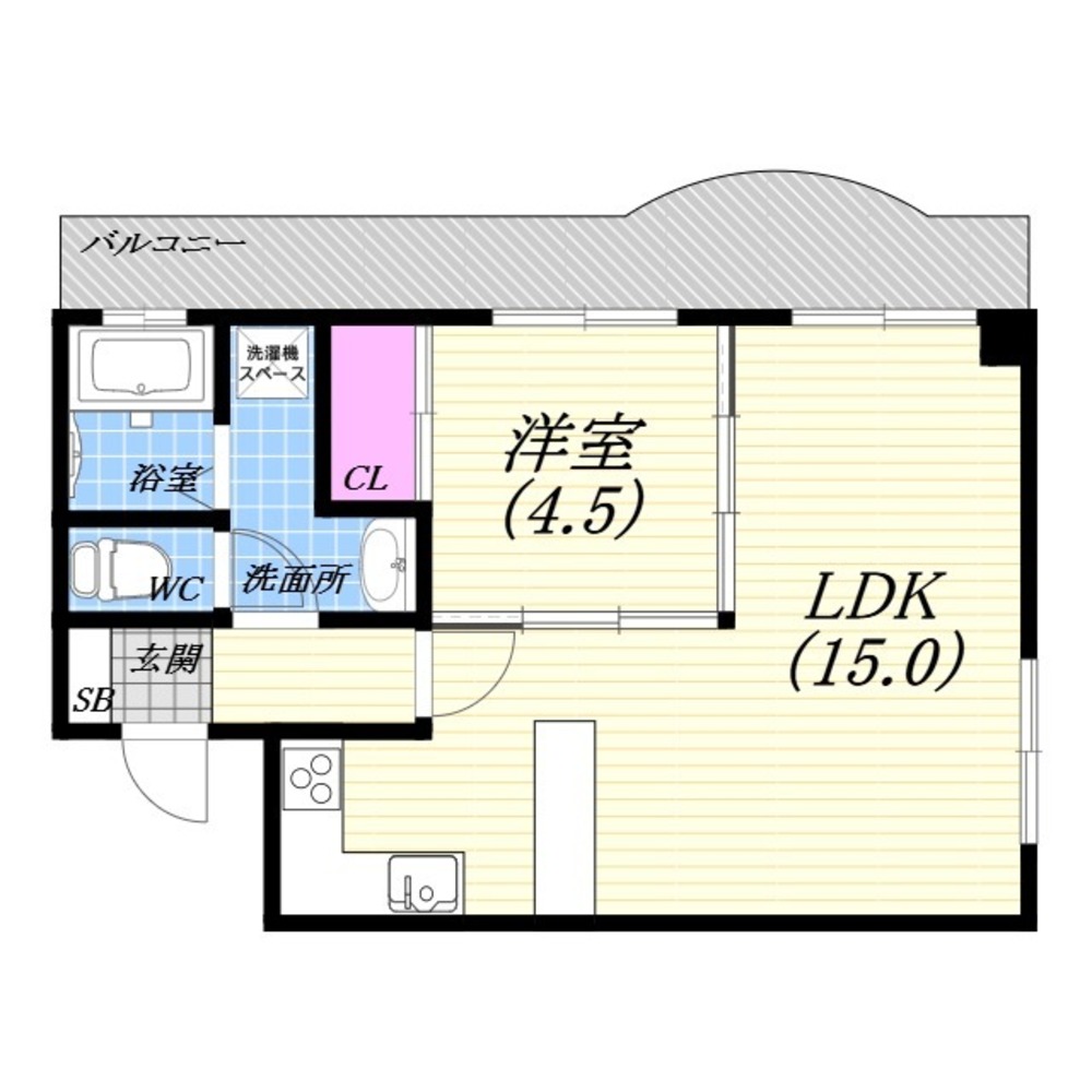 エルジャン芦屋 兵庫県芦屋市岩園町 (7.6万円／1LDK (洋室4.5 LDK15)／48.6㎡)｜賃貸物件(賃貸マンション・アパート・一戸建て)の住宅情報・お部屋探しならYahoo!不動産