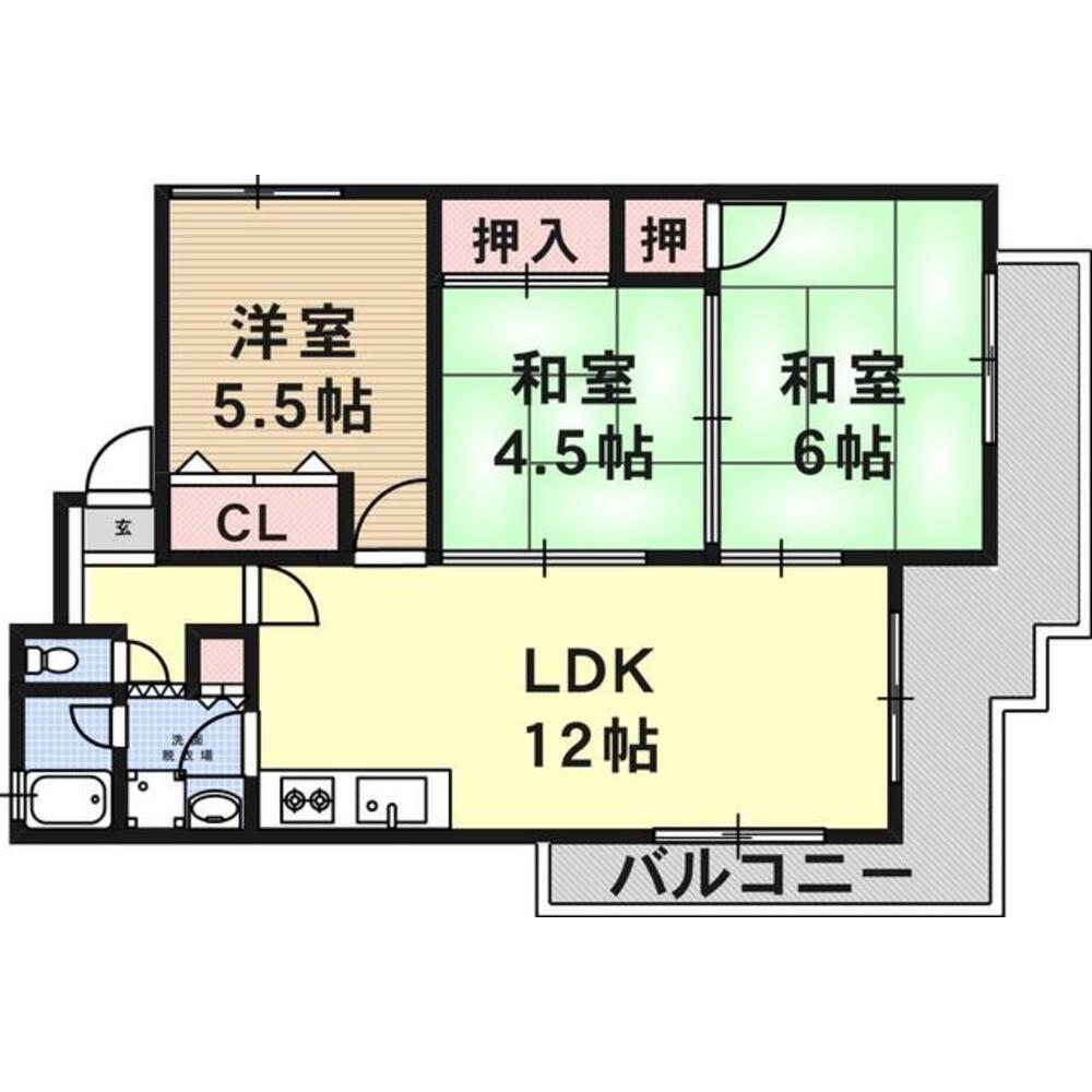 エクセレントライフ12 大阪府茨木市耳原1丁目 (6.5万円／3LDK (和室4.5 和室6 洋室5.5 LDK12)／65.7㎡)｜賃貸物件(賃貸マンション・アパート・一戸建て)の住宅情報 ...