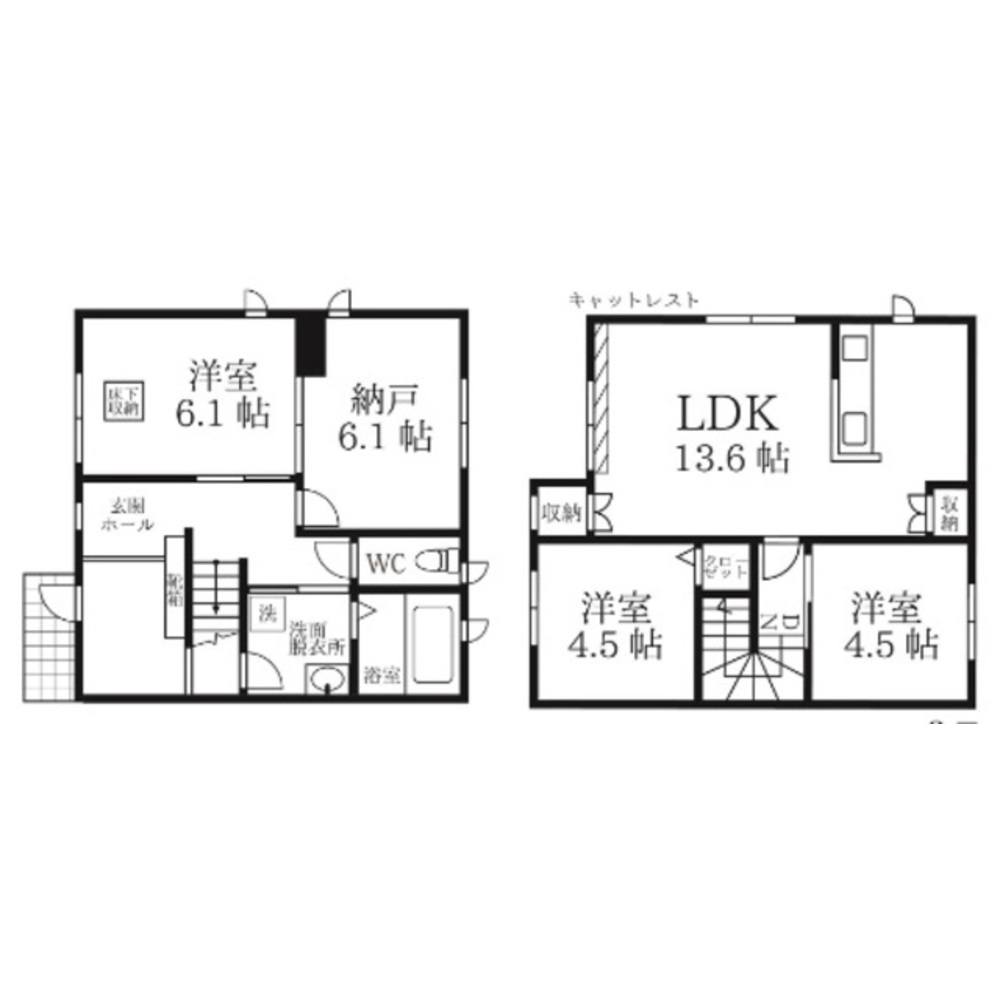 RaciQ 福岡県福岡市城南区南片江3丁目 (10.45万円／3LDK (洋室4.5 洋室4.5 洋室6.1 LDK13.6 他)／84.79㎡)｜賃貸物件(賃貸マンション・アパート・一戸建て ...