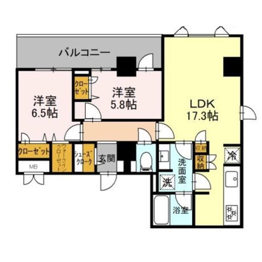 MINNAGENKI夙川公園 兵庫県西宮市神楽町 (18.2万円／2LDK (洋室5.8 洋室6.5 LDK17.3)／70.29㎡)｜賃貸物件(賃貸マンション・アパート・一戸建て)の住宅情報 ...